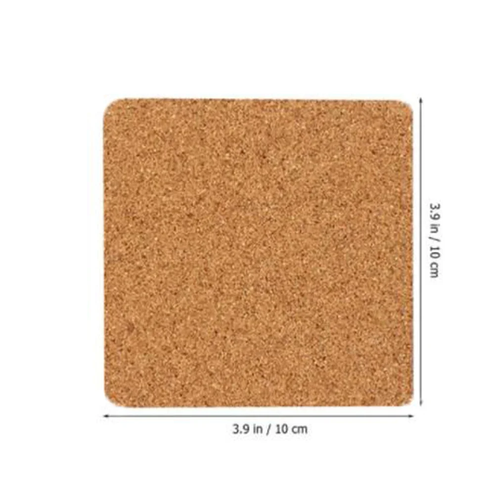 10Pcs-Cork-Coasters-Square-Cork-Mat-Self-taping-DIY-Backing-Sheet-For ...
