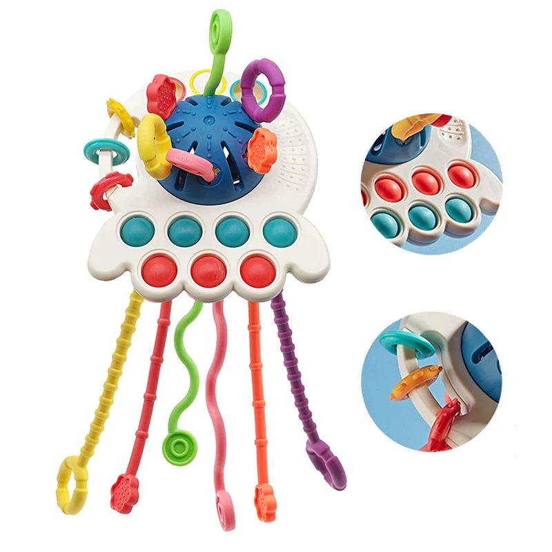 Baby Montessori Pull String Developmental Sensory Toys Food Grade ...