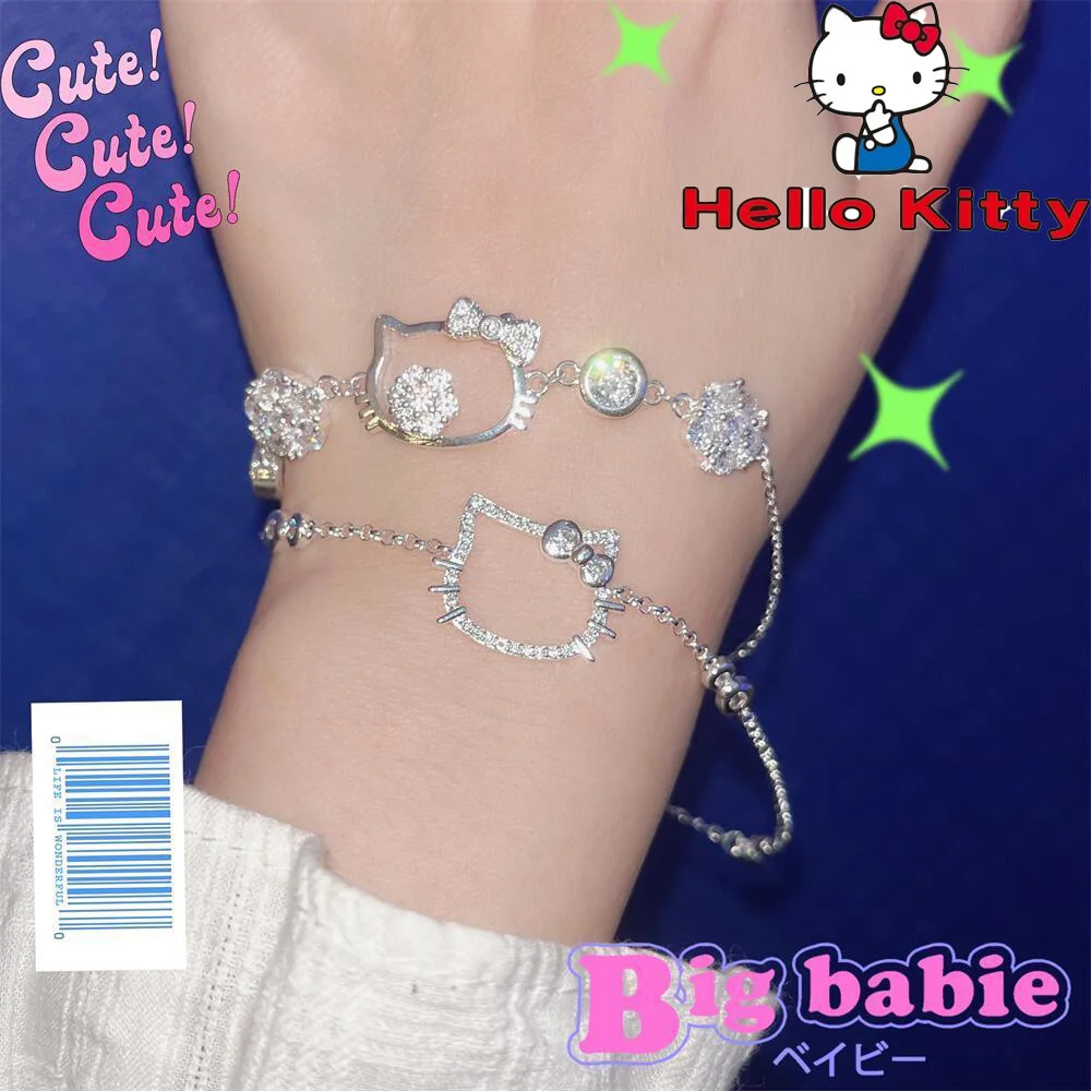 Hallo-Kitty-Kawaii-Nette-Flash-Diamant-Kitty-Armband-Anime-Cartoon ...