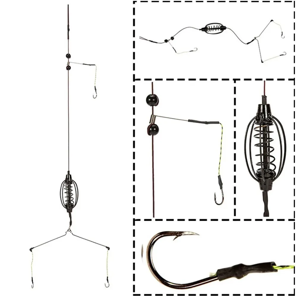 Fishing 15/20/25/30/35/40g Spring Bait Cage Hook Anti Hanging Feeder ...
