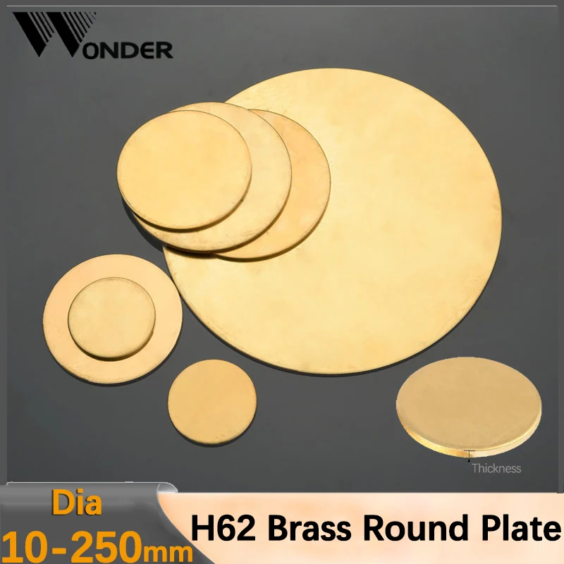 H62 Brass Round Plate Disc Thickness 0.3mm-5mm Diameter 10mm-250mm ...