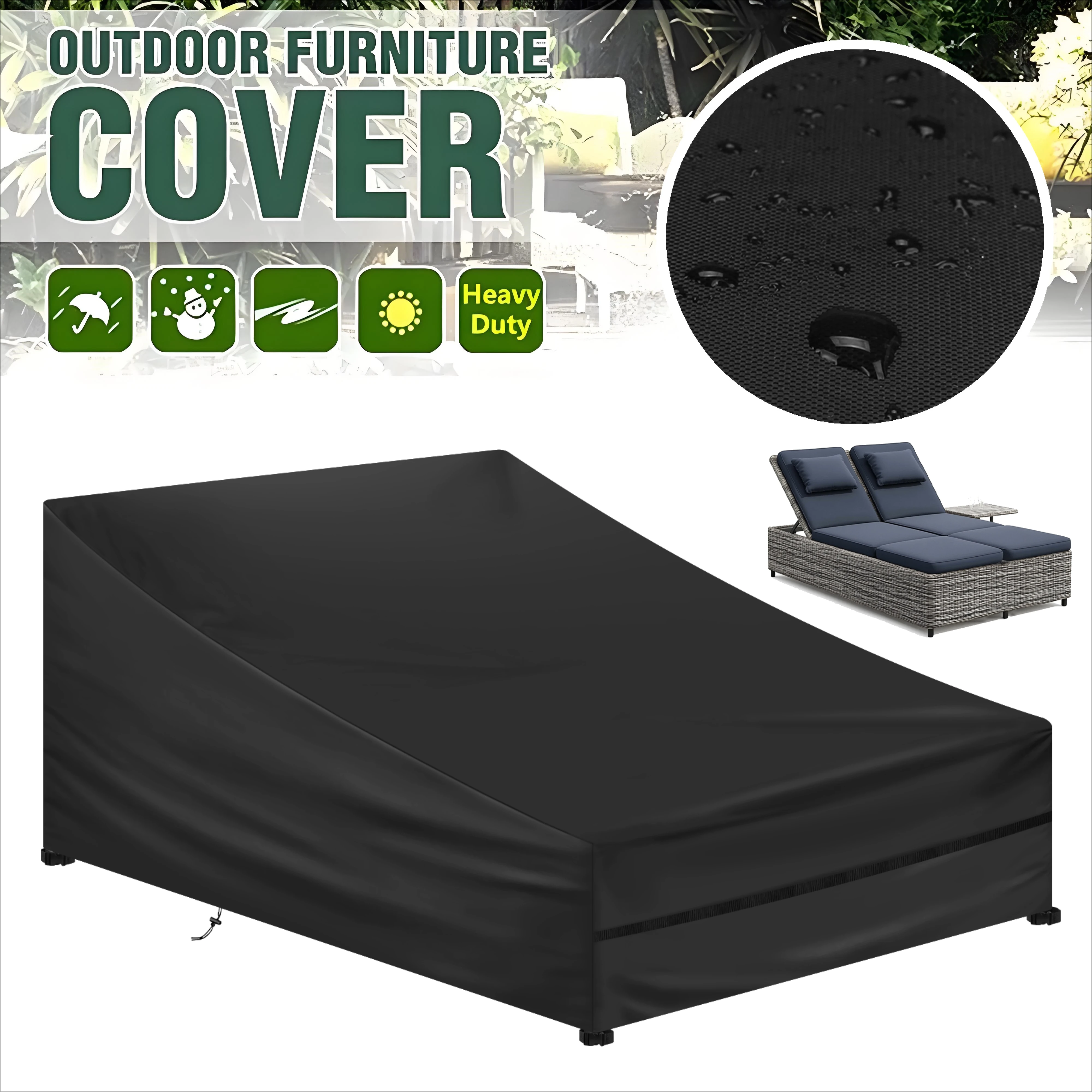 210D Oxford Rattan Sunbed Covers for Sun Loungers Stacking Cover ...
