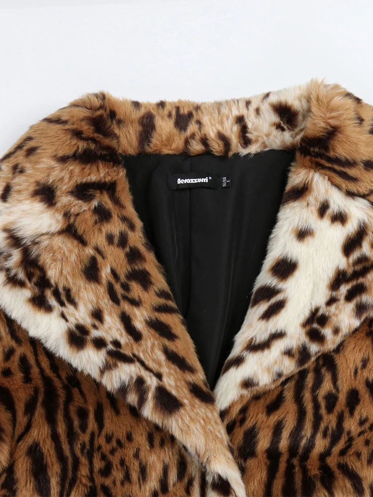Nerazzurri Winter Long Loose Luxury Thick Warm Soft Fluffy Leopard ...