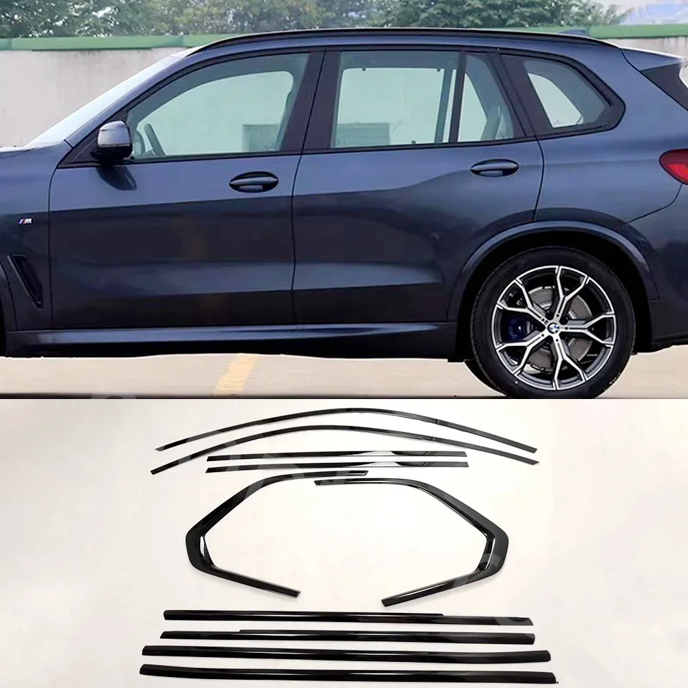 Black-Steel-Window-Molding-Frame-Strips-Trim-Cover-For-BMW-X5-G05-2018 ...