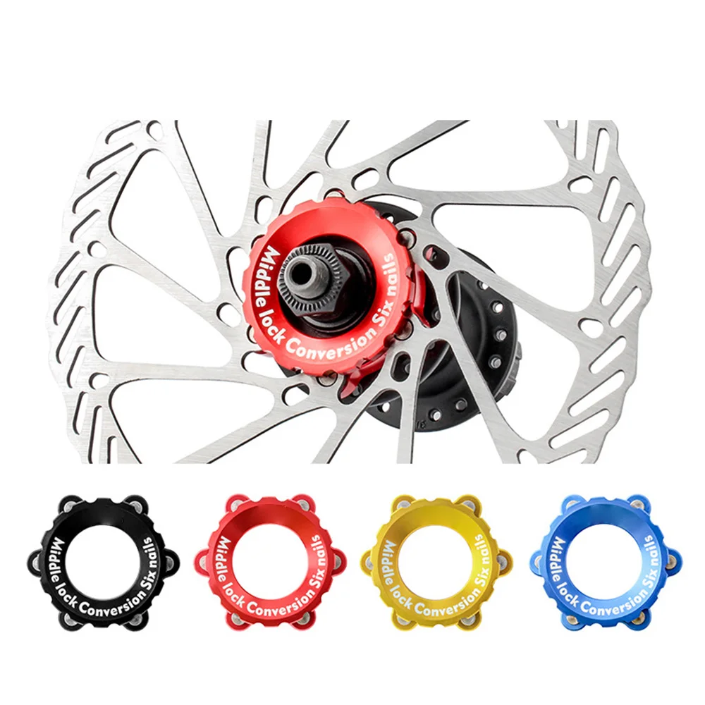 Bicycle-Center-Lock-Cover-6-Bolts-Disc-Brake-Rotor-Adapter-Compatible ...