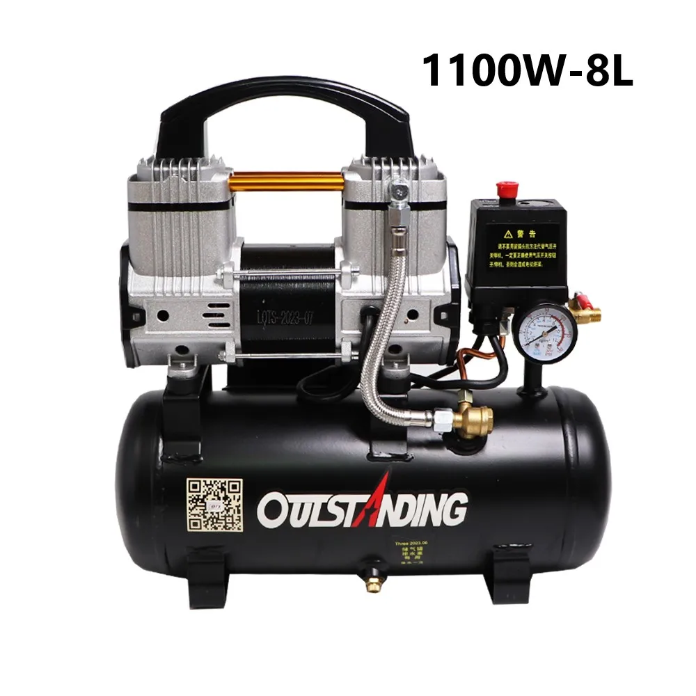 220V-1100W-Small-Air-Compressor-Oil-free-Silent-Air-Pump-High-Pressure ...