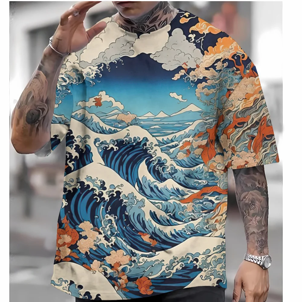 2024-New-T-Shirts-For-Mens-Short-Sleeve-Tops-Japanese-Style-Ukiyoe ...