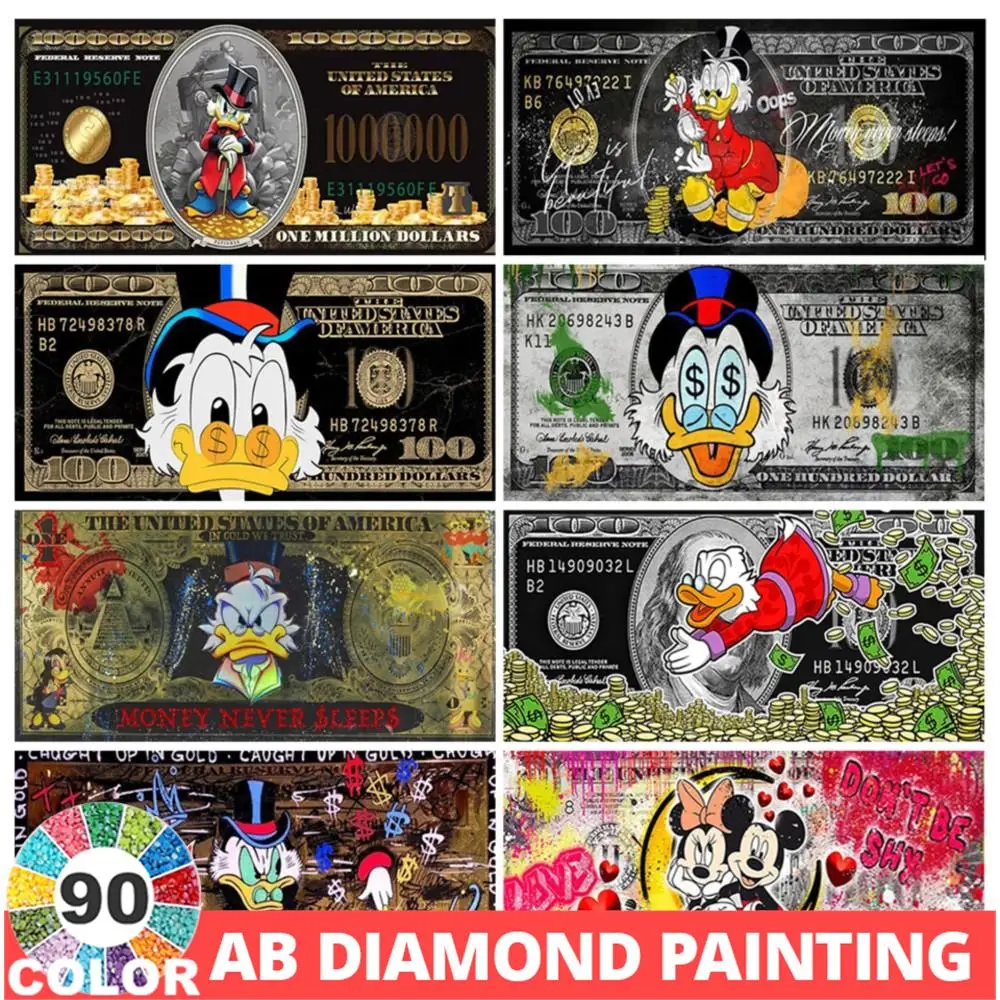 AB-90-Colors-Dollar-Donald-Duck-Diamond-Painting-Disney-5D-Art-DIY ...