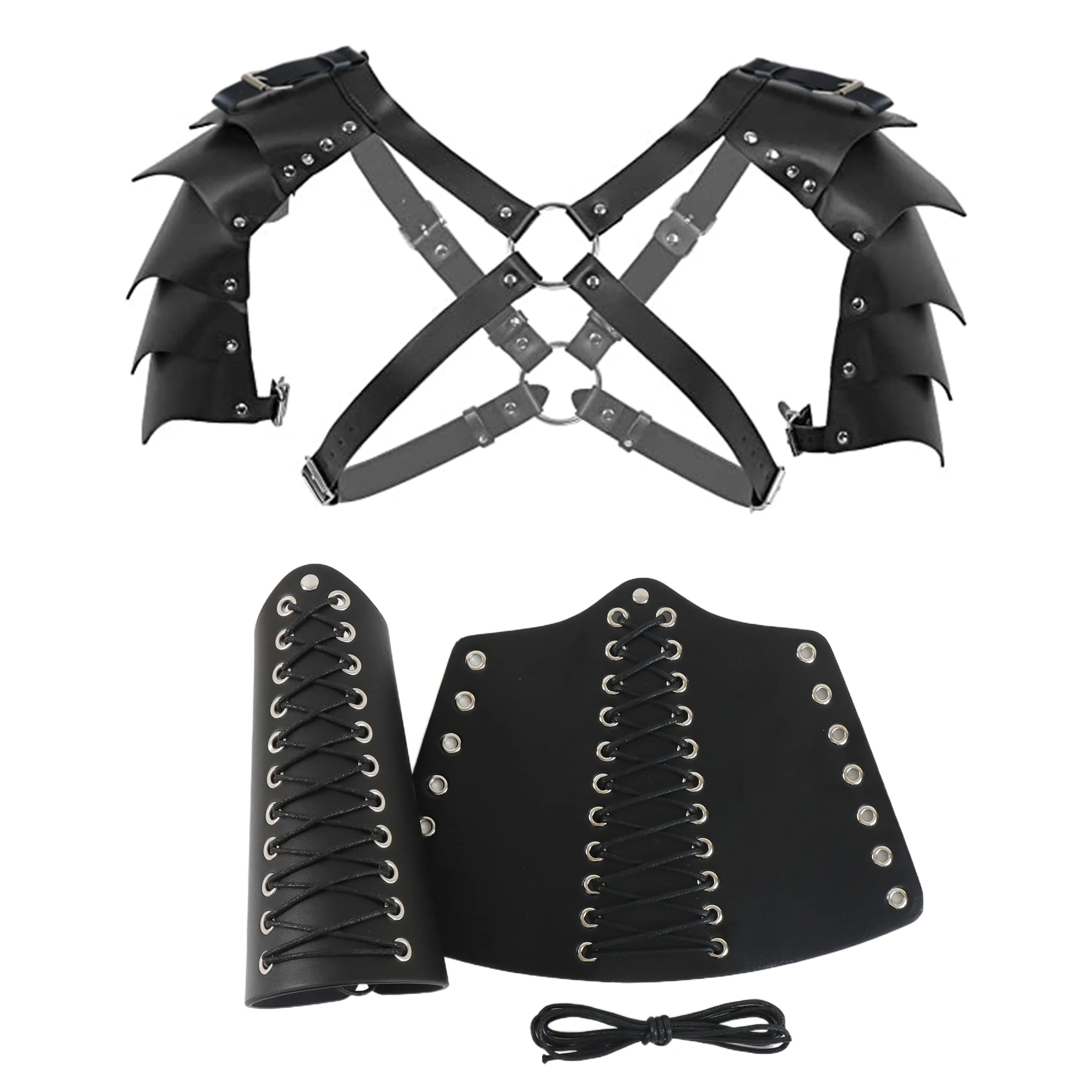 3PCS-Medieval-Accessories-Arm-Armor-Bracelet-Lace-up-Viking-Pirate ...