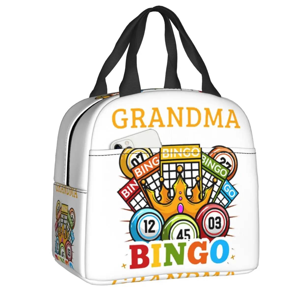 Custom Bingo Paper Game Insulated Lunch Bag for Women Resuable Cooler ...