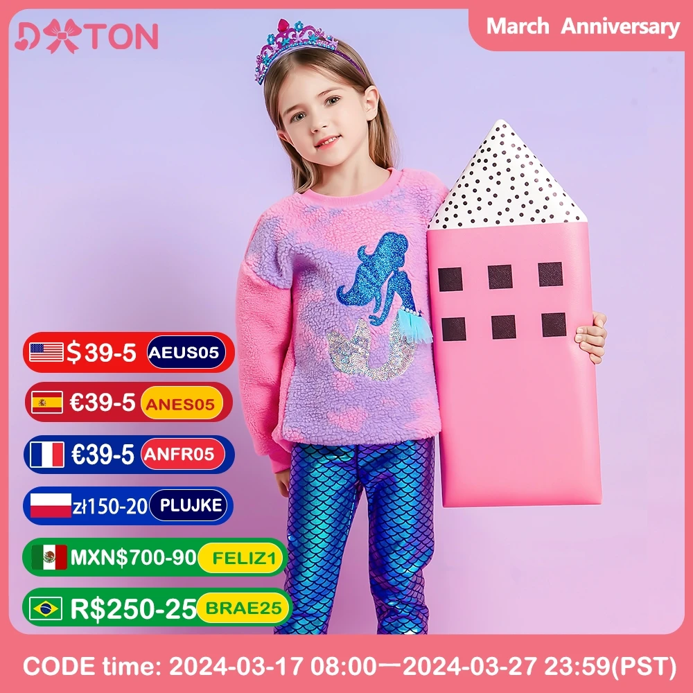 DXTON-Children-Clothing-for-Autumn-Winter-Girls-Thick-Sweater-Mermaid ...