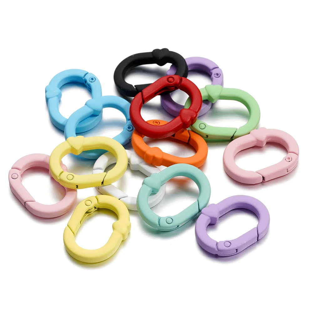5Pcs-Candy-Color-Metal-Oval-Ring-Snap-Hook-Spring-Clasps-Clips-Key-Ring ...