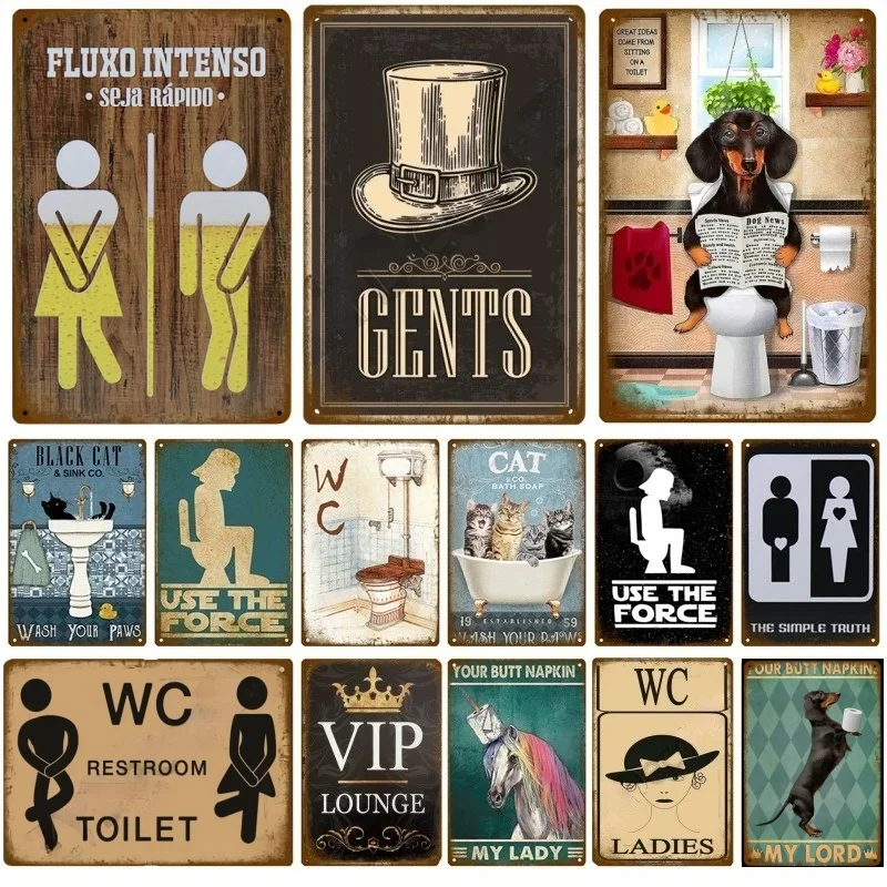 Funny-WC-Sign-Metal-Poster-Toilet-Tin-Plaque-Decor-Toilet-Lavatory ...