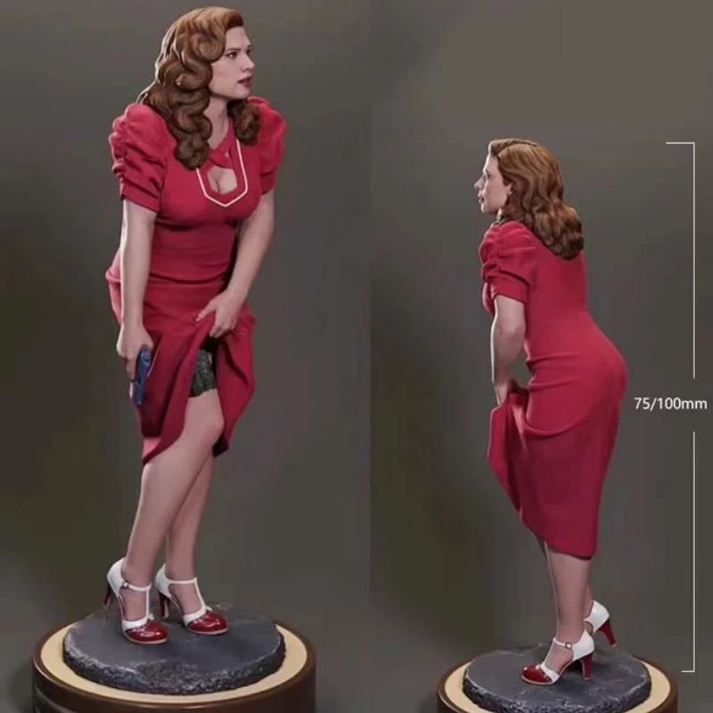 1/24 Scale 75mm Resin Figure Model Soldier Sexy Lady Agent Carter ...
