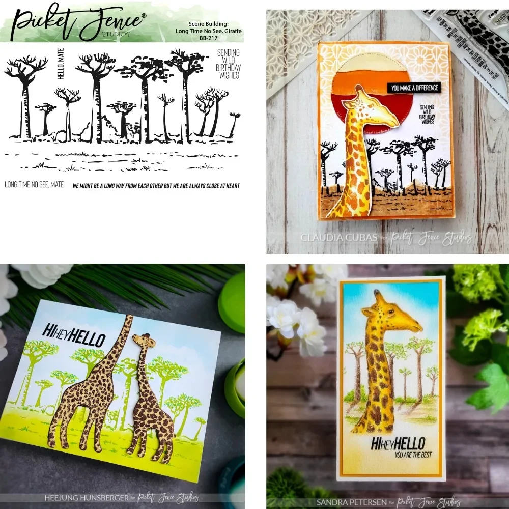 Scene-Building-Long-Time-No-See-Giraffe-Clear-Stamps-bb-217-Scrapbook ...