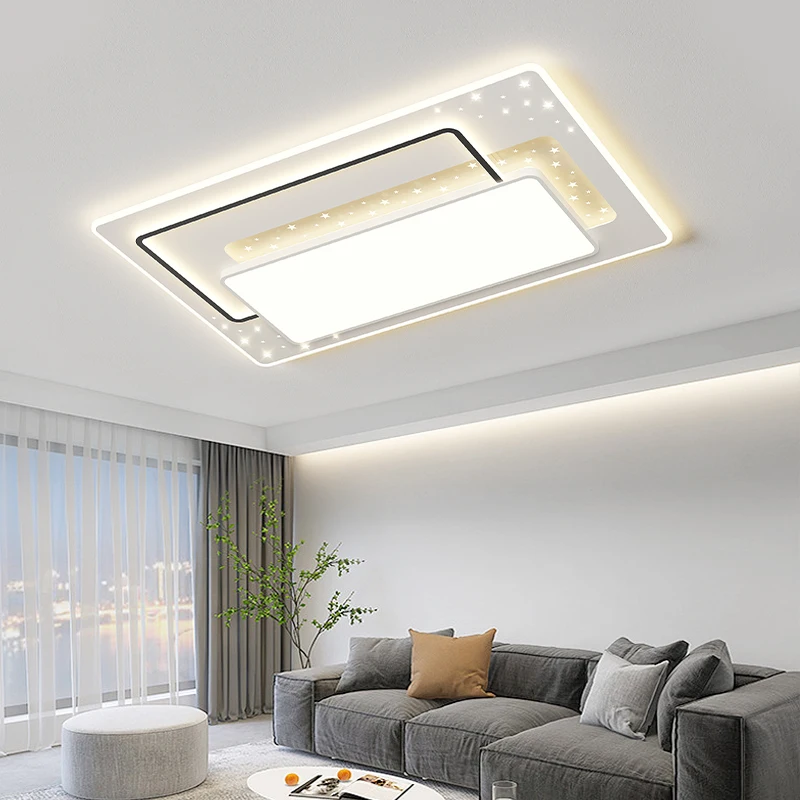 Modern-Simple-Led-Ceiling-Light-Black-White-Blue-Round-Square-Ceiling ...
