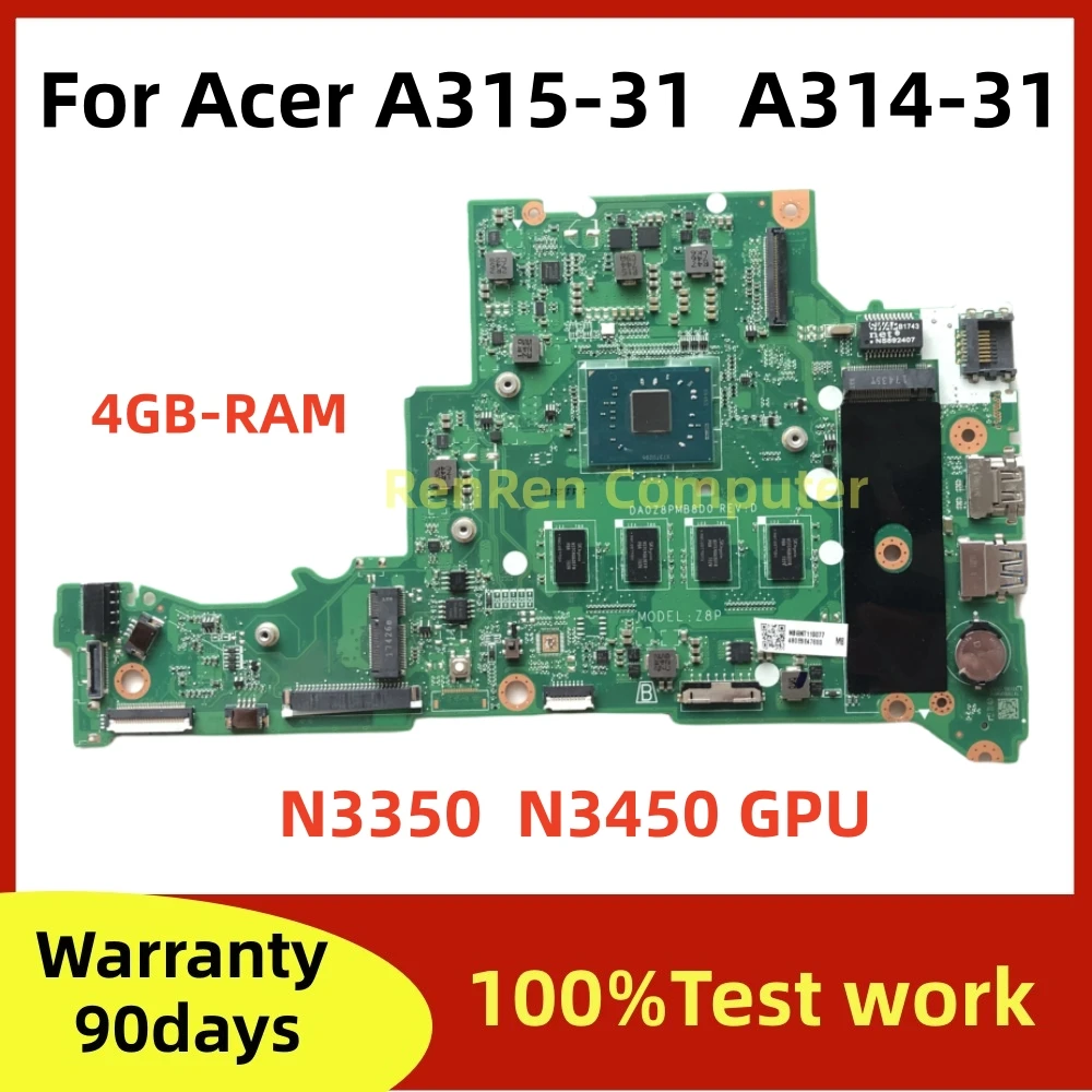 DA0Z8PMB8D0-Z8P-For-Acer-Aspire-A315-31-A314-31-N17Q4-Laptop ...