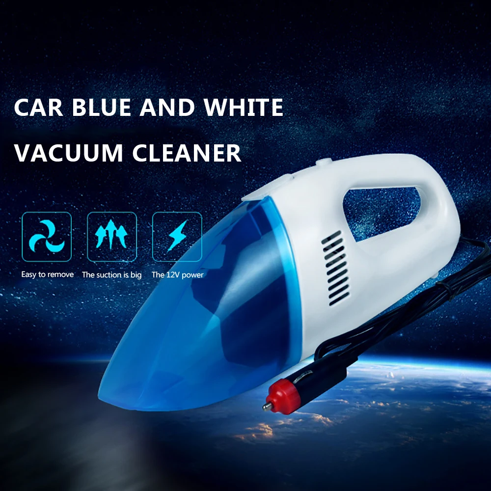 Wet And Dry Dual-use Mini Car Vacuum Cleaner Small Blue And White ...