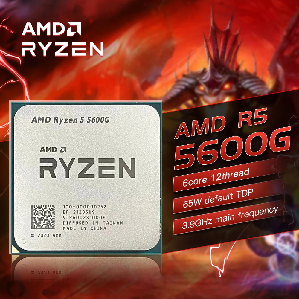 Amd New Ryzen 5 5600g R5 5600g Cpu New Game Processor Socket Am4 3.9ghz ...