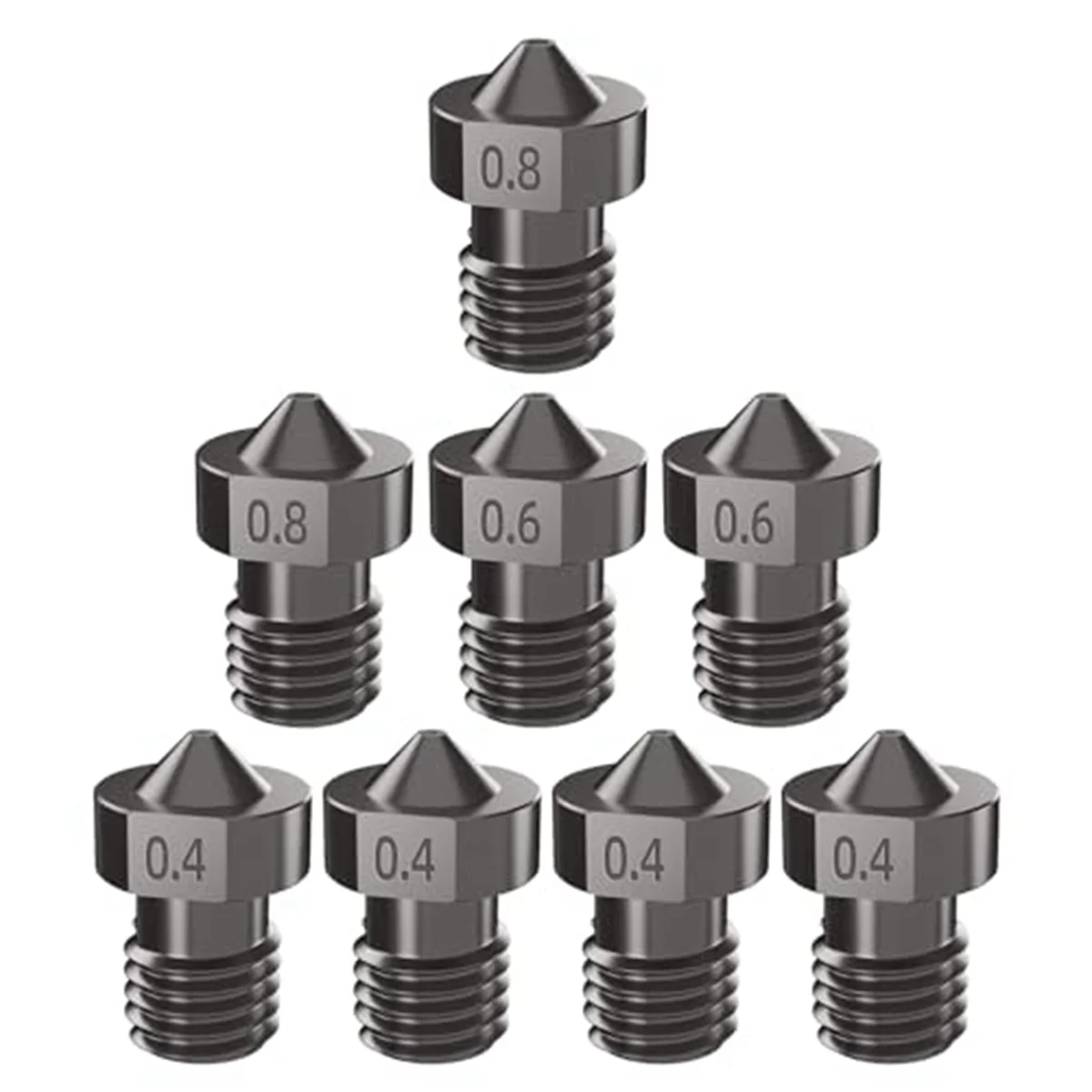 8Pcs-Hardened-Steel-V6-Nozzle-Kit-3D-Printer-V6-Hotend-Extruder-Nozzles ...