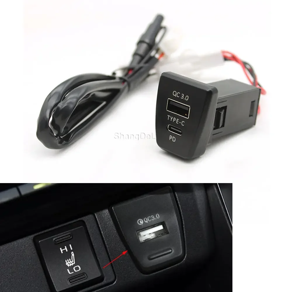 Car-Charger-TYPE-C-PD-QC3-0-USB-Interface-Dual-Socket-Phone-Charger-For ...