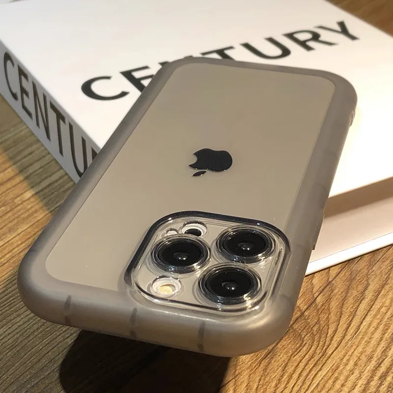 Luxury Solid Color Clear Phone Case For iPhone 13 12 11 Pro Max XR X Xs ...