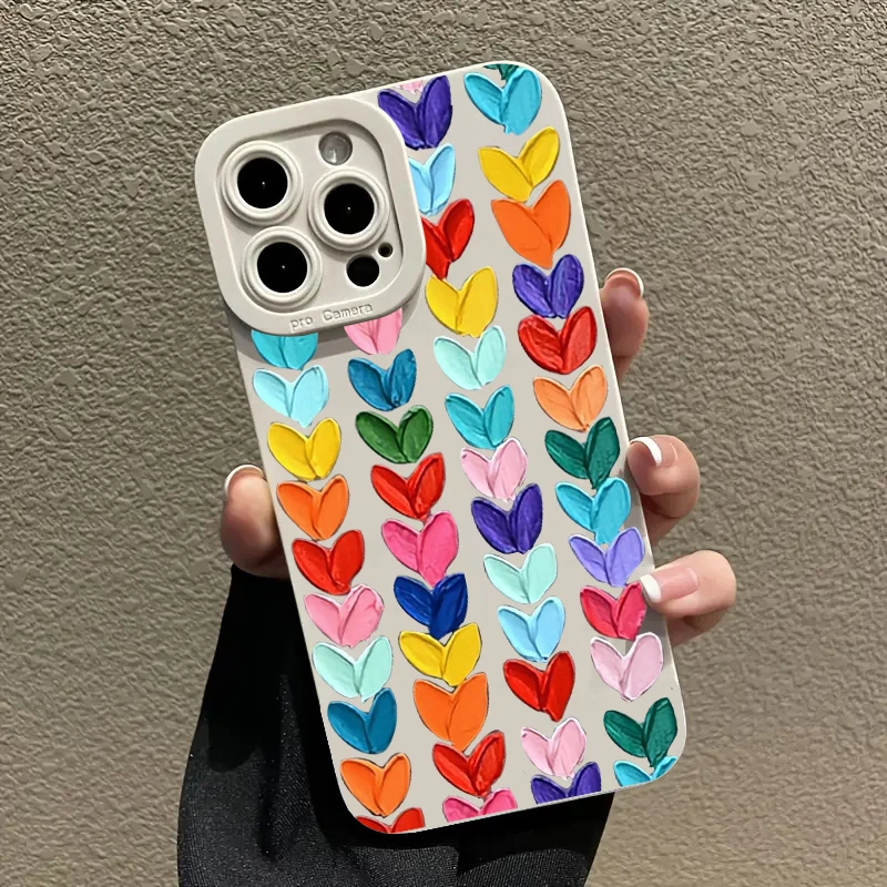 Oil-Painting-Pink-Love-Heart-Phone-Case-for-iPhone-11-Cases-iPhone-14 ...