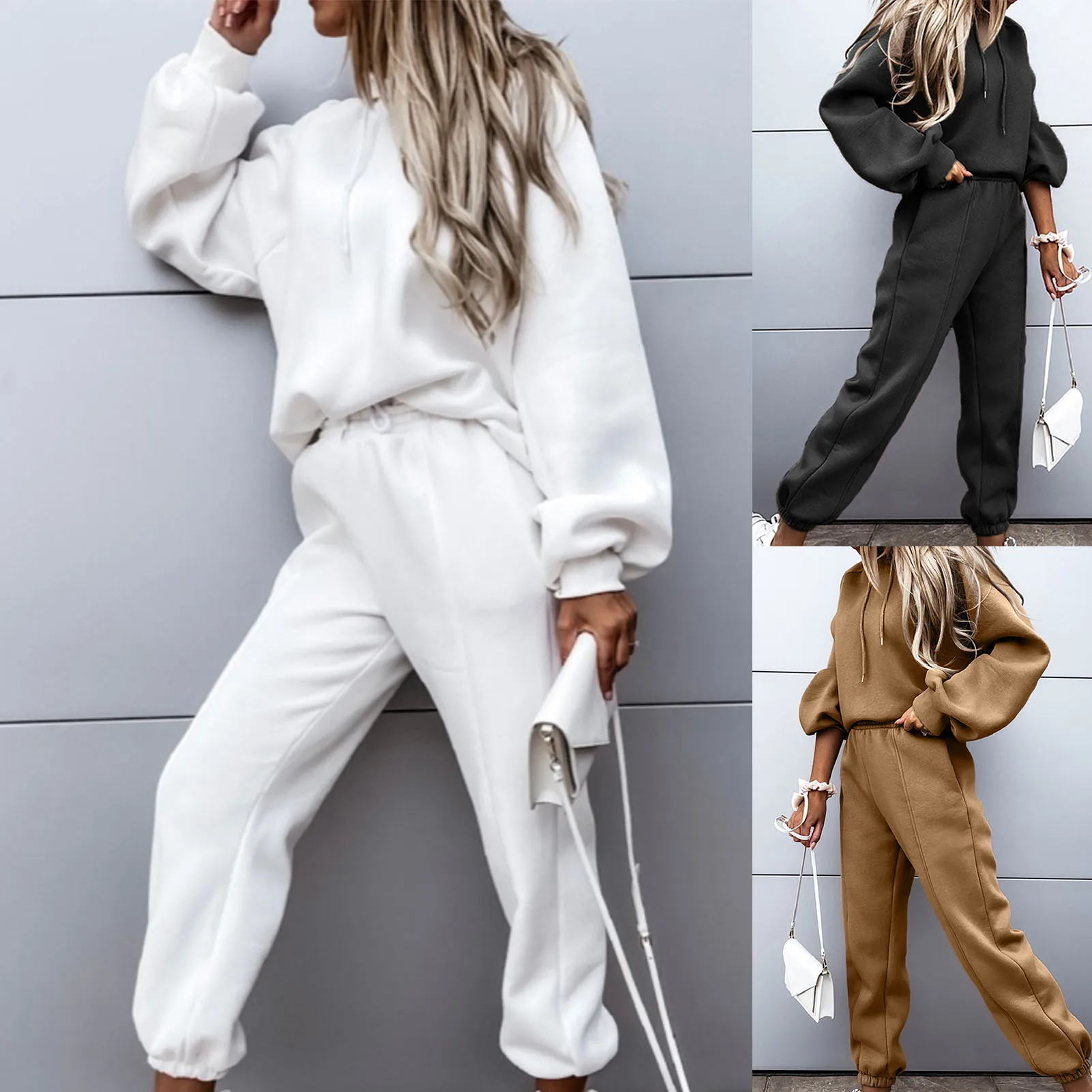 Ch-ndal-informal-de-manga-larga-para-mujer-conjunto-de-Sudadera-con ...