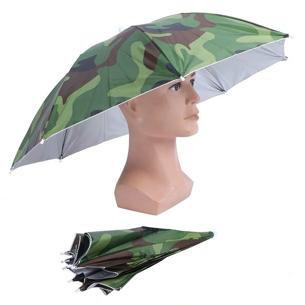 30cm-Portable-Foldable-Camouflage-Headwear-Umbrella-Hats-Sunshade-Anti ...