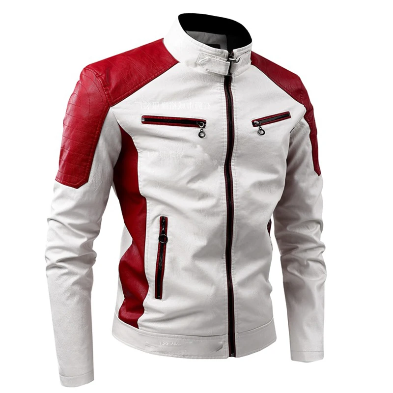 Patchwork-Motorcycle-Jacket-Men-Leather-Jacket-Color-blocking-Stand-up ...