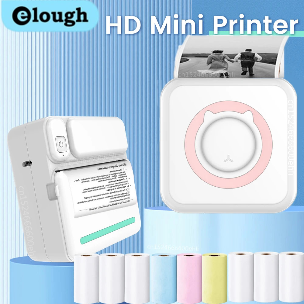 Elough-Mini-Printer-Portable-Label-Thermal-Printer-Sticker-Adhesive ...