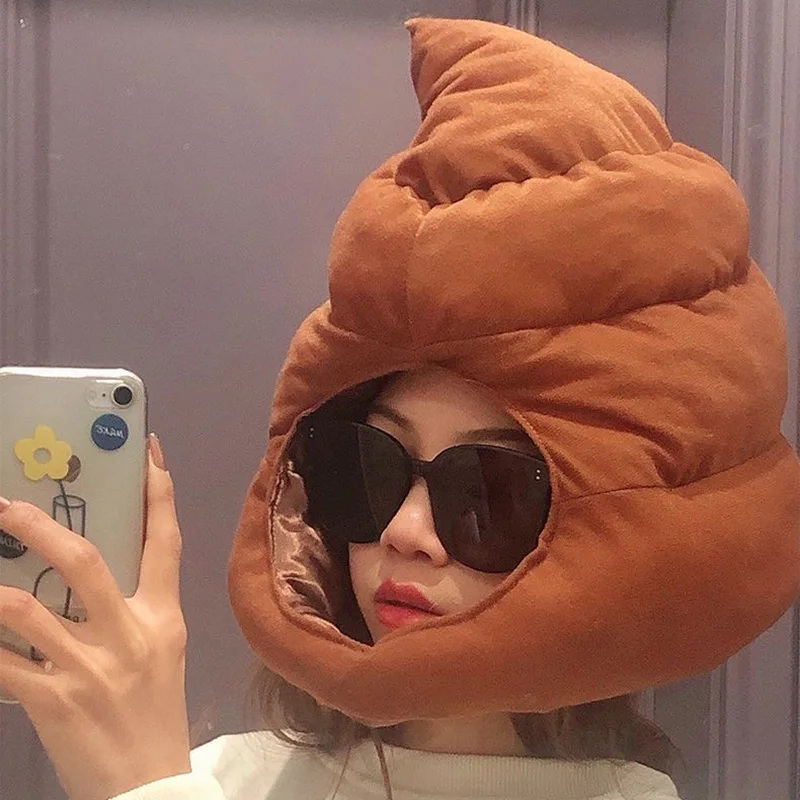 Poop-Head-Cover-Shit-Shape-Hat-Warm-Winter-Headgear-Cartoon-Quirky-Poop ...