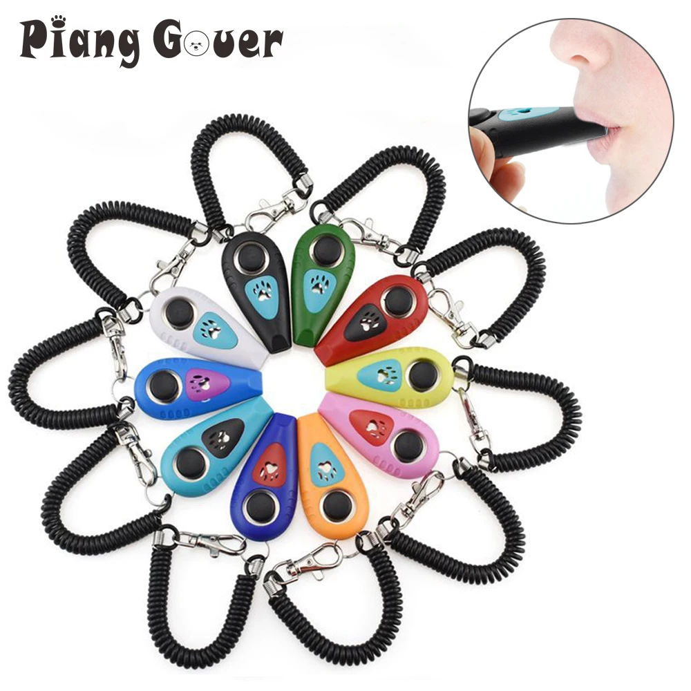 Multifunction Whistle Clicker Pet Dog Cat Keyring Sound Pet Training ...