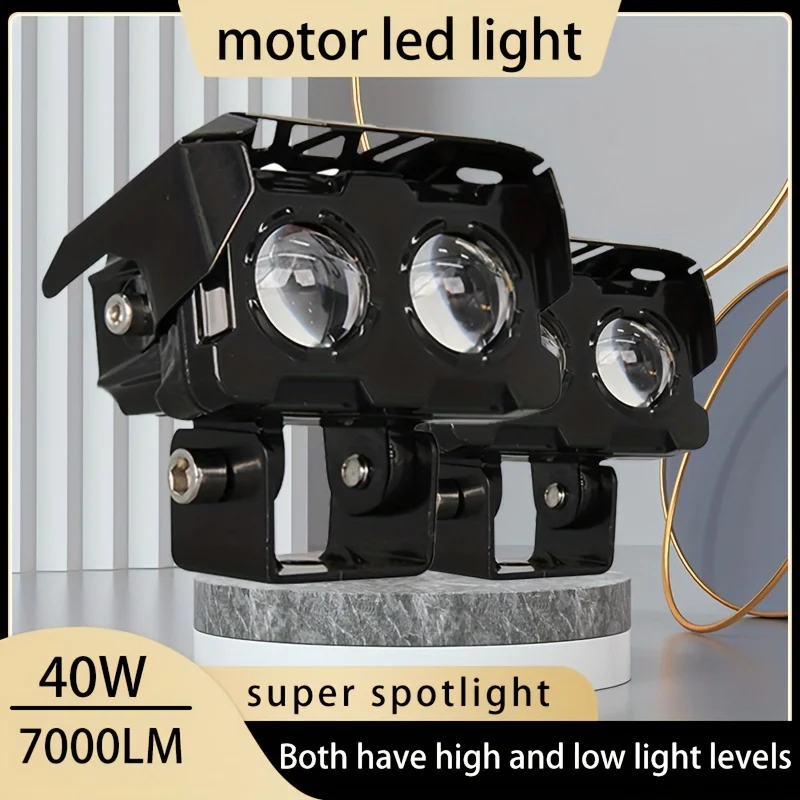 Dual-color-mini-Double-eyes-LED-headlights-durable-aluminum-alloy-easy ...