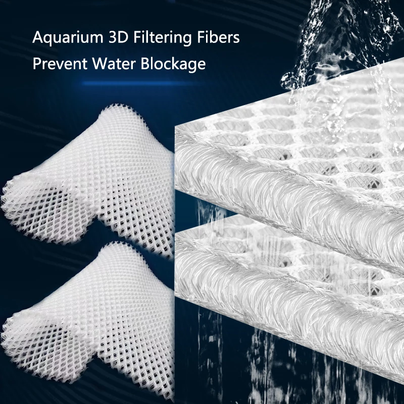 3D Aquarium Filtration Fiber Prevent Water Blockage Fish Tank ...