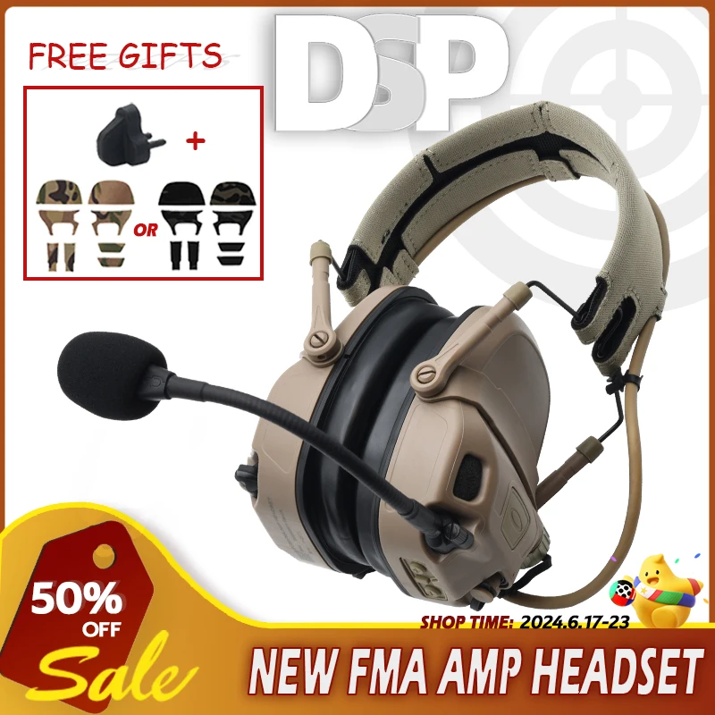 New-Full-Digital-Dual-DPS-FMA-AMP-Tactical-Headset-Communication-Noise ...