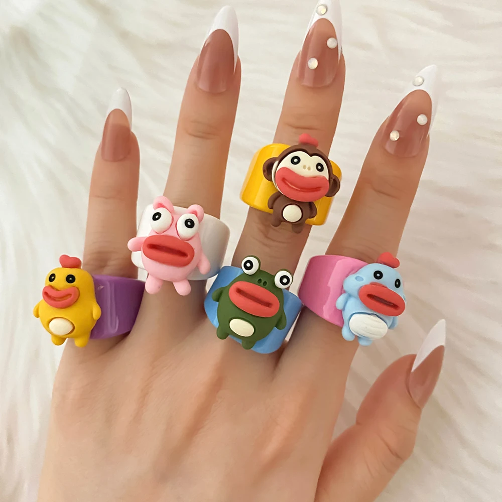 Colorful Plastic Rings | Plastic Ring Frog | Frogs Open Mouth | Plastic ...