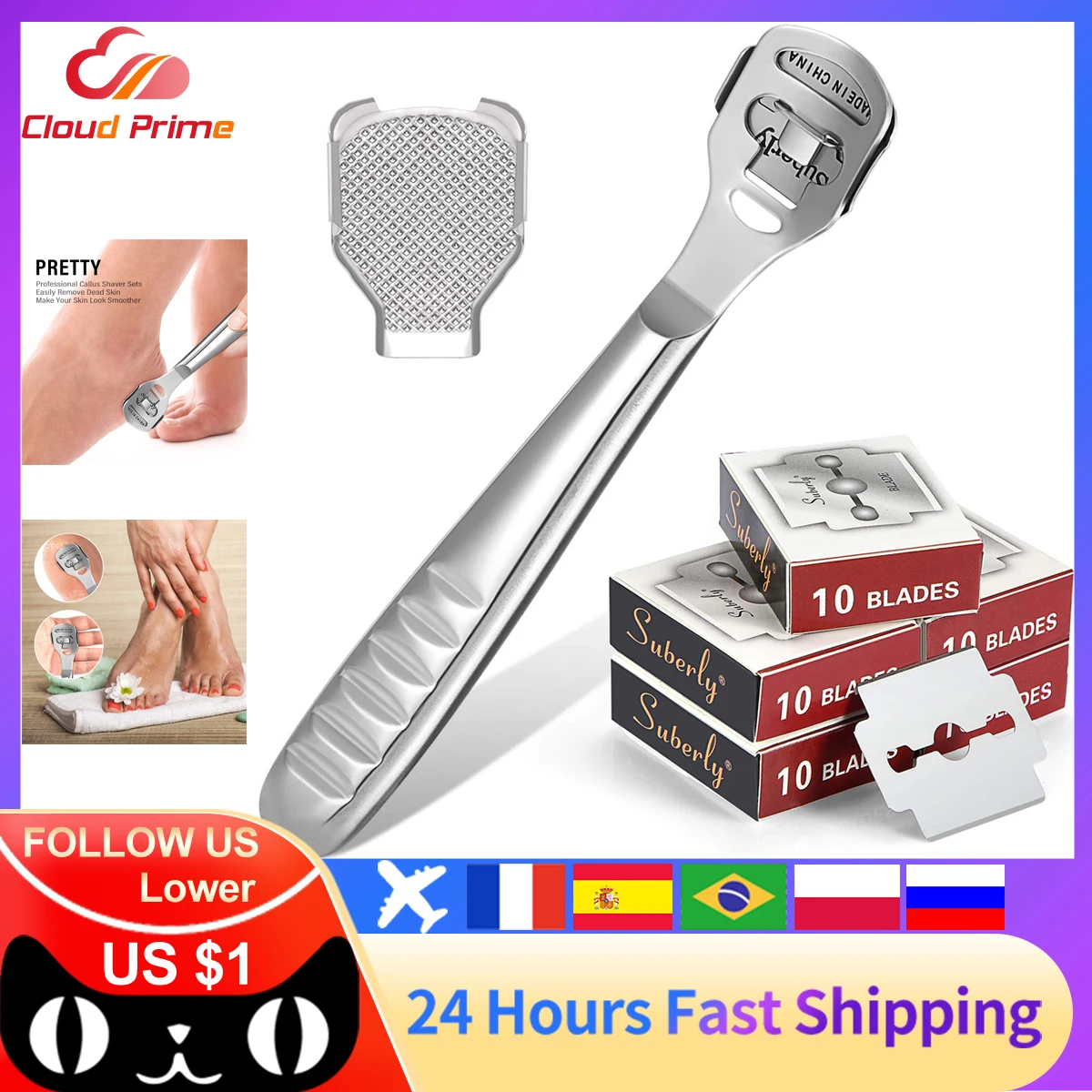 Stainless-Steel-Pedicure-Tool-Set-Foot-Care-Callus-Remover-Hard-Dead ...