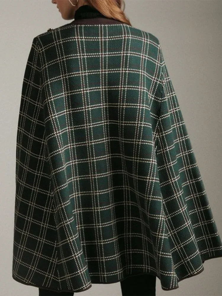 Plus-Size-Poncho-Cloak-Coats-Women-Autumn-Winter-Mid-long-Loose-Green ...