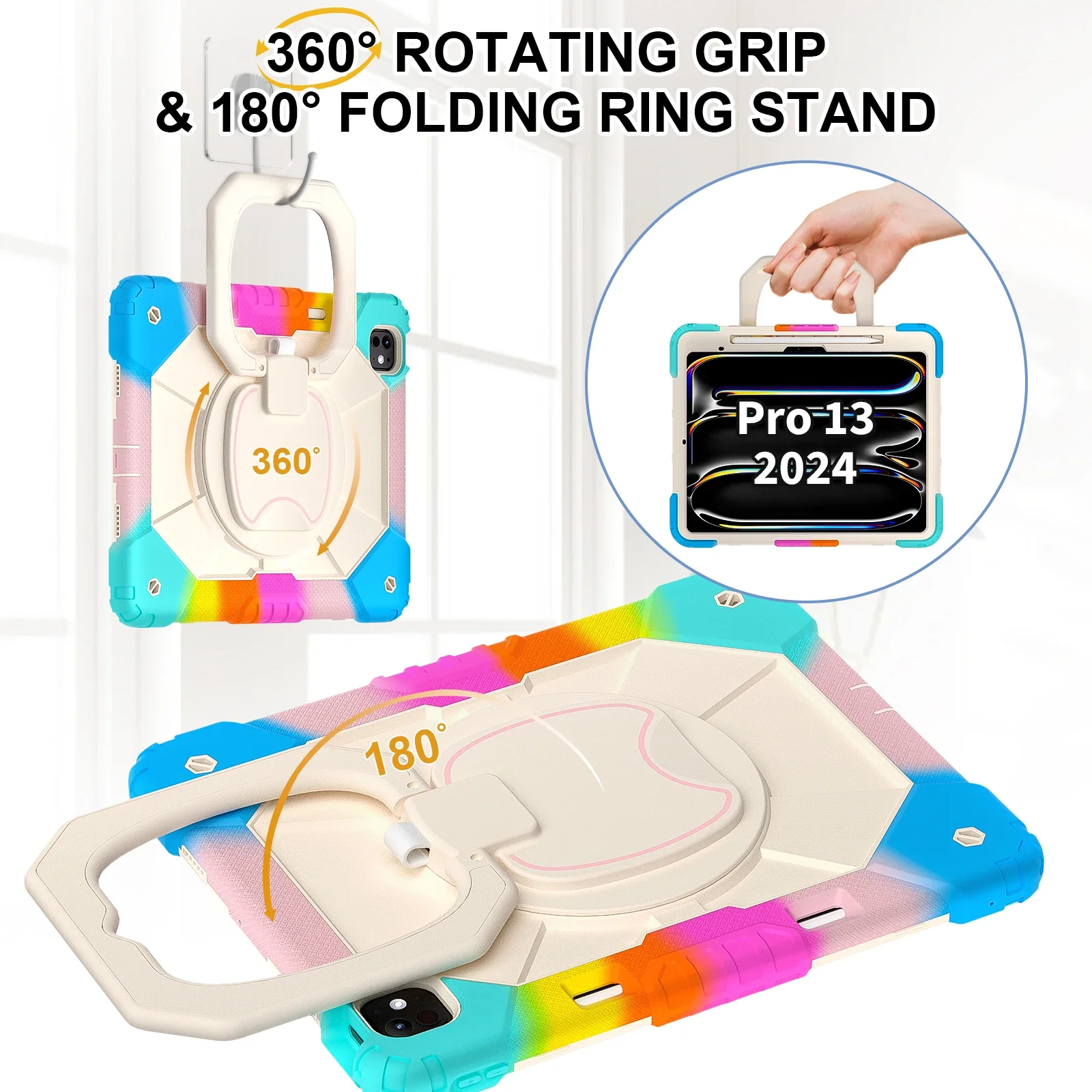 Rotating Shockproof Tablet Case with Stand for iPad 5th 6th 9.7inch ...