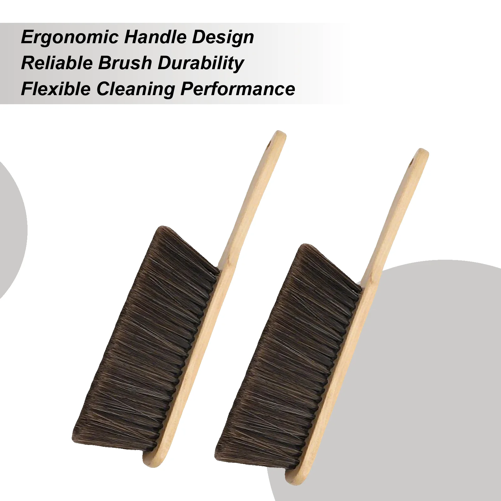 Hand Broom Soft Bristle Sweeping Duster with Long Wooden Handle Soft ...