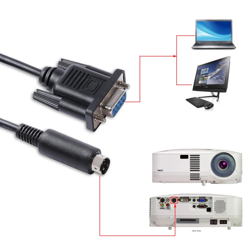 9-Pin-DB9-Female-to-8-pin-Mini-Din-RS232-Serial-PC-Control ...