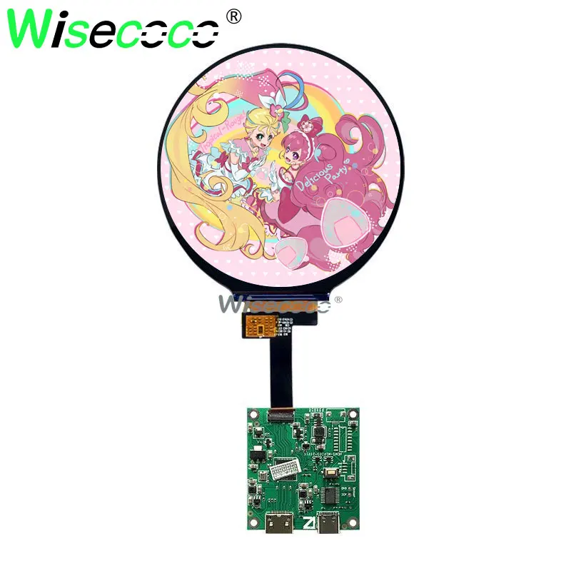 Wisecoco 4 Inch Round Display 720x720 Circle Circular Ips Tft Lcd Screen Mipi Type-c Driver ...