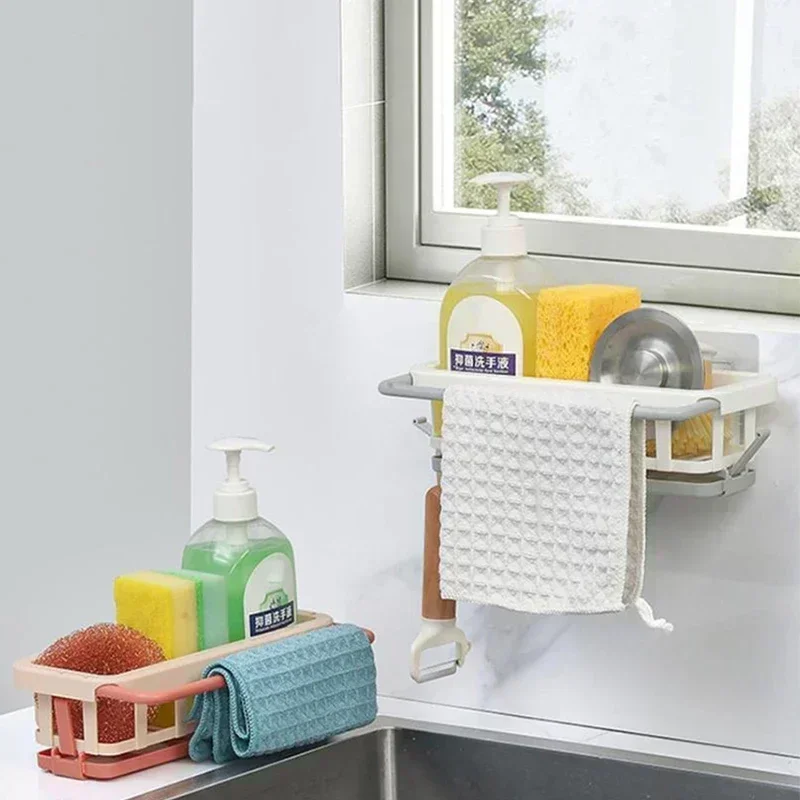 Sponge-Holder-Kitchen-Organizer-Dish-Drainer-Soap-Rack-Sink-Tray ...