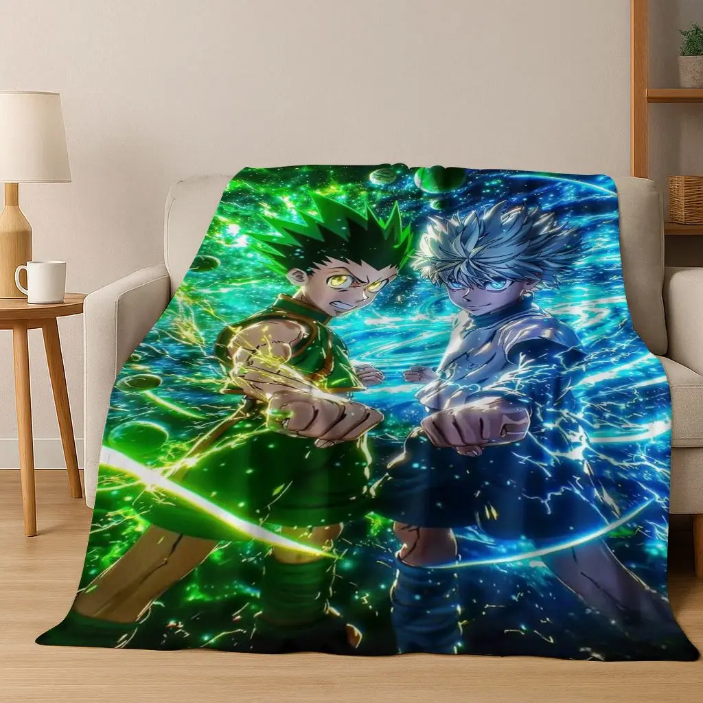 Anime HUNTER X HUNTER HXH Gon Freecss Killua Cartoon Flannel Blanket ...