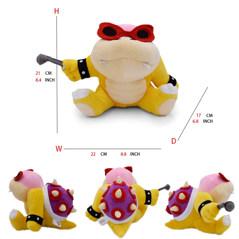 super Mario Bros Plush Toys Wonder Bowser Jr Meowser Lemmy Iggy Bowser ...