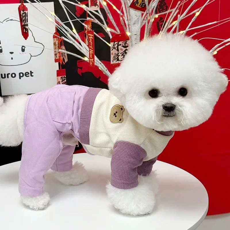 Pantalones de cuatro patas para perro de primavera, jersey de dibujos ...
