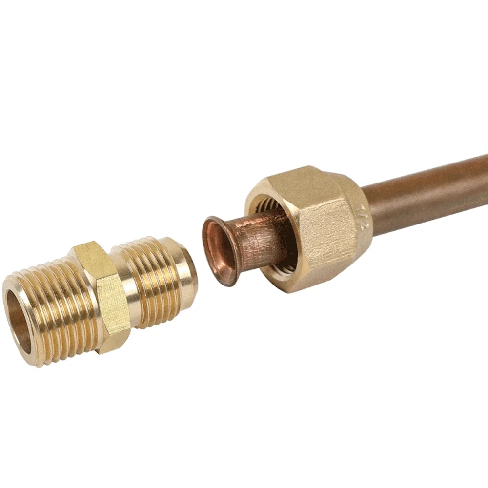 Brass-Pipe-Fitting-Connector-para-Air-Conidoner-Flare-Tube-45-graus-SAE ...