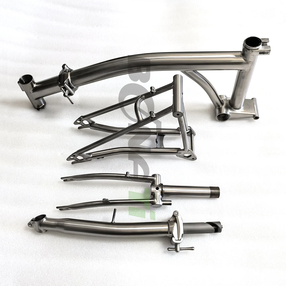Titanium-Folding-Bike-Framesets-Main-Frame-Front-fork-Rear-Triangle ...