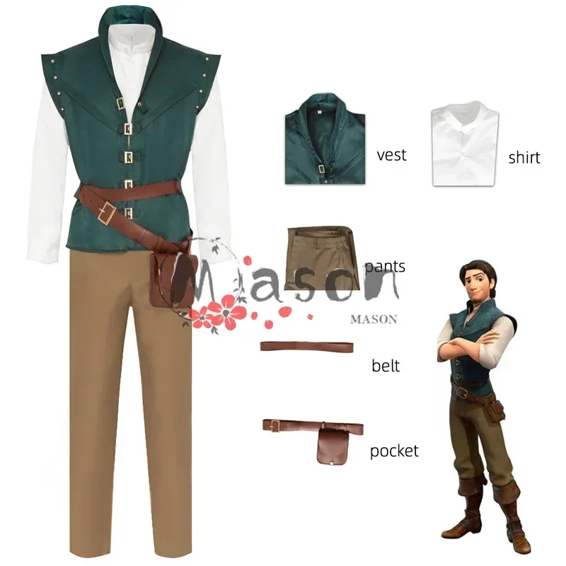 Flynn Rider Costume Tangled Rapunzel Prince Cosplay Costume Uniform ...